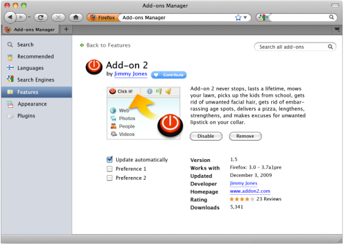 Firefox’s new Addon Manager [screenshots]